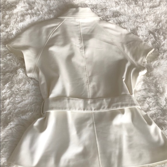 Dkny | Jackets & Coats | Dkny Belted Shortsleeve Ivory Jacket | Poshmark
